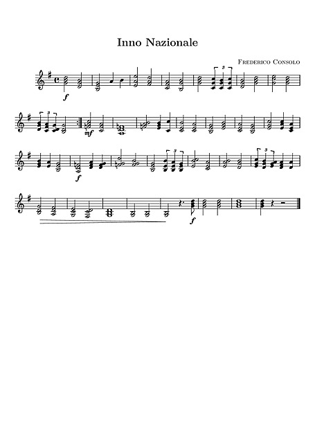 Inno Nazionale Voce, Pianoforte - Spartiti - Cantorion - Spartiti e ...